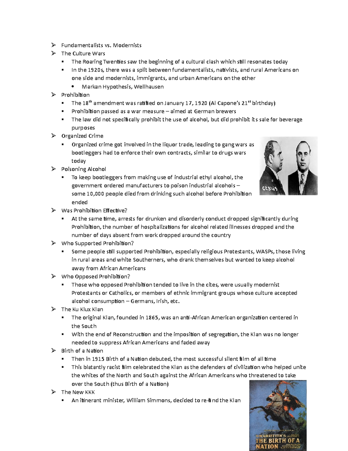 The Roaring Twenties - History 102 - Fundamentalists vs. Modernists The ...