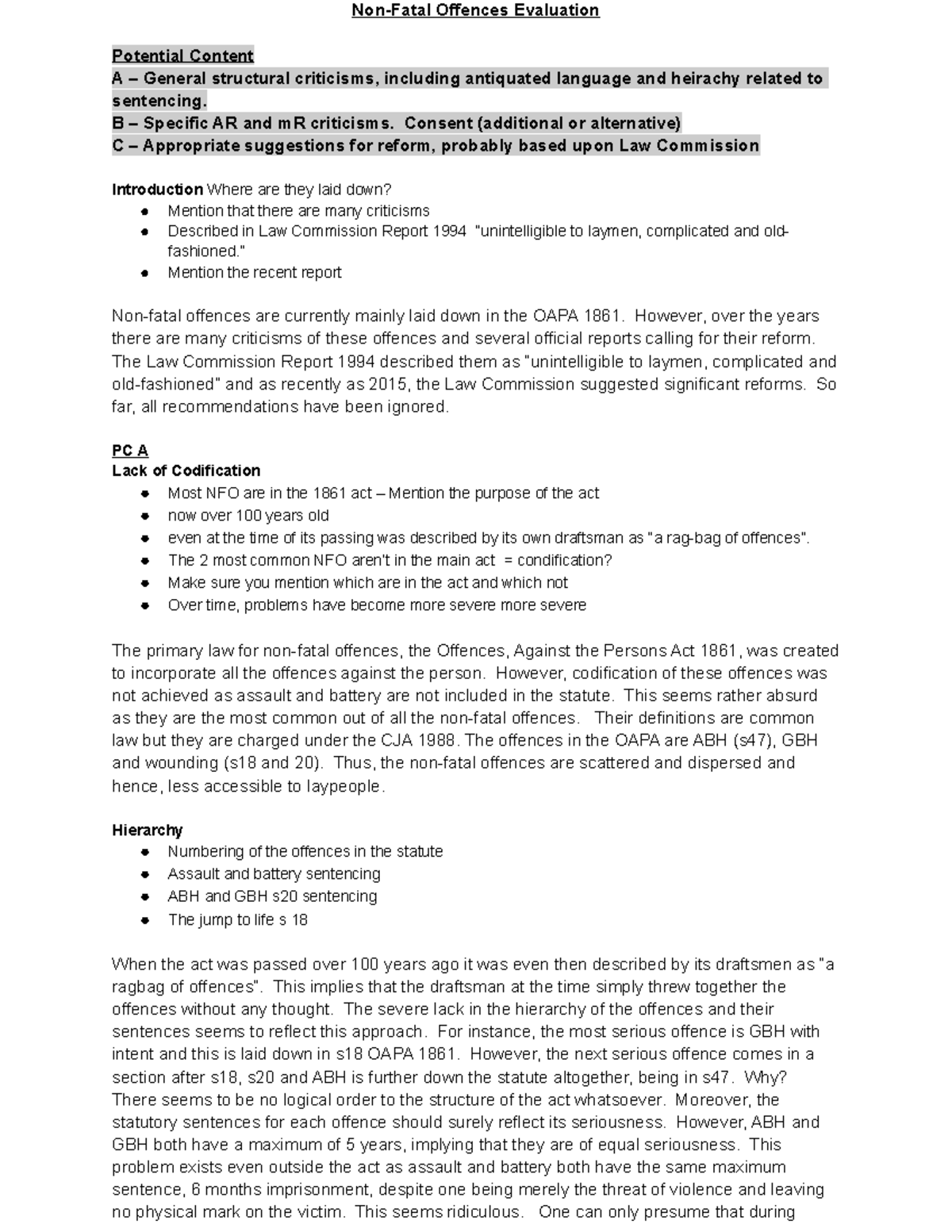 Non-fatal offences evaluation - Non-Fatal Offences Evaluation Potential ...