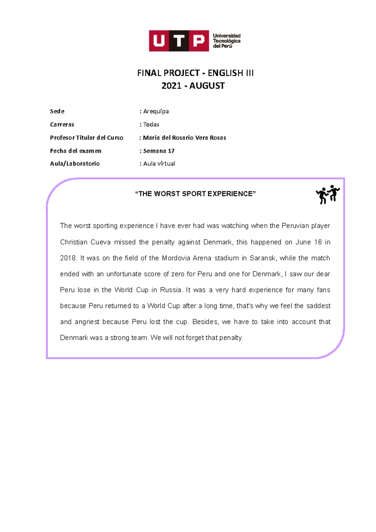 semana 17 trabajo final - FINAL PROJECT - ENGLISH III 2021 - AUGUST ...