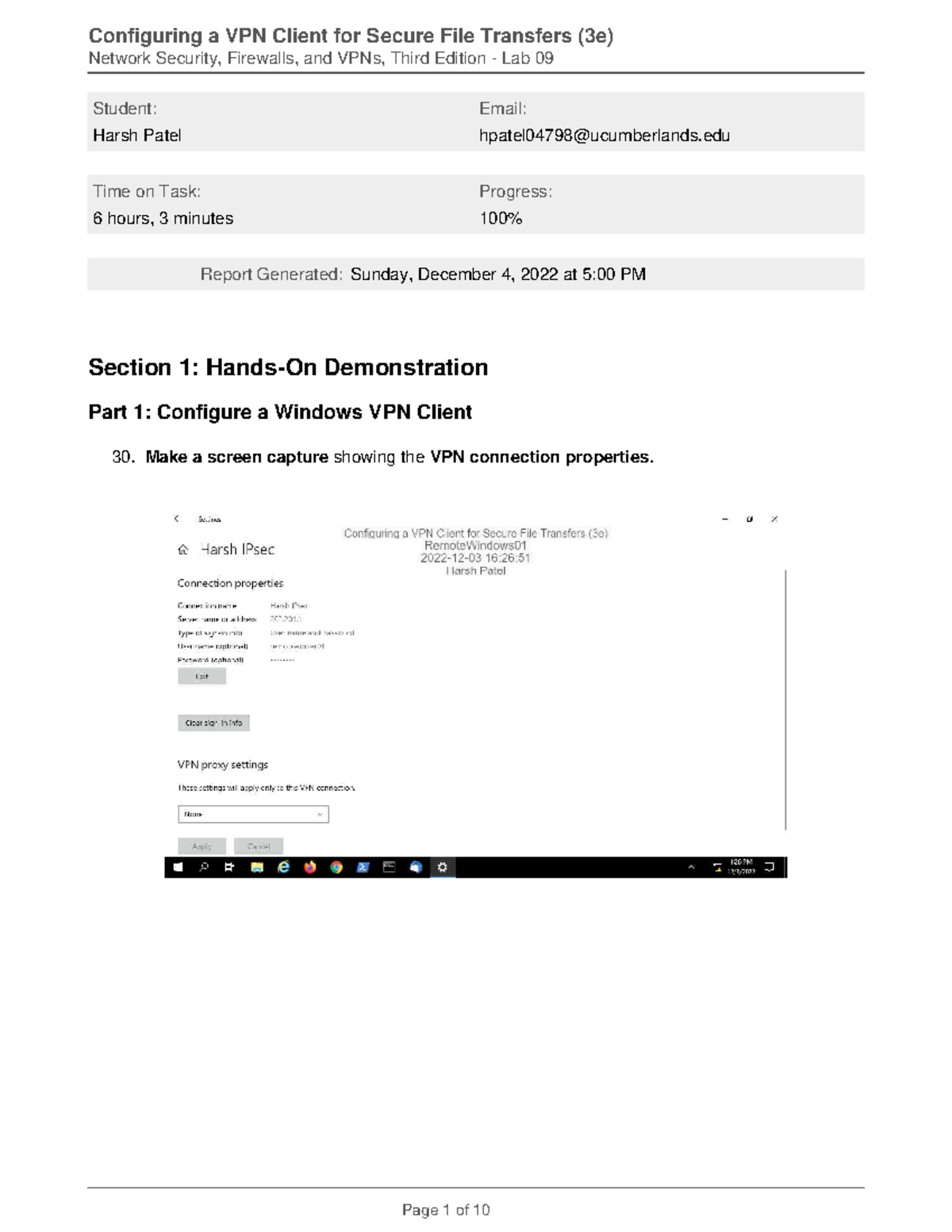 Lab 9 Configuring a VPN Client for Secure File Transfers 3e - Harsh ...