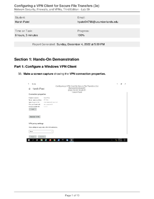 Lab 1 Assessing the Network with Common Security Tools 3e - Harsh Patel.pdf Lab Report - Network ...