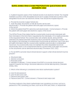 AHIP Final Exam Test Questions with complete solution 2022 - Questions ...