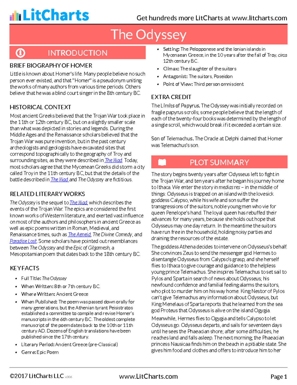 The-odyssey-litchart - II The Odyssey INTRINTRODUCTIONODUCTION BRIEF ...