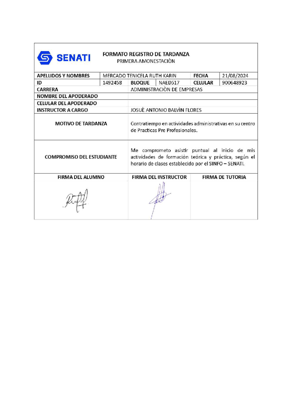 Formato Registro DE Tardanza page-0001 - S FORMATO REGISTRO DE TARDANZA ...