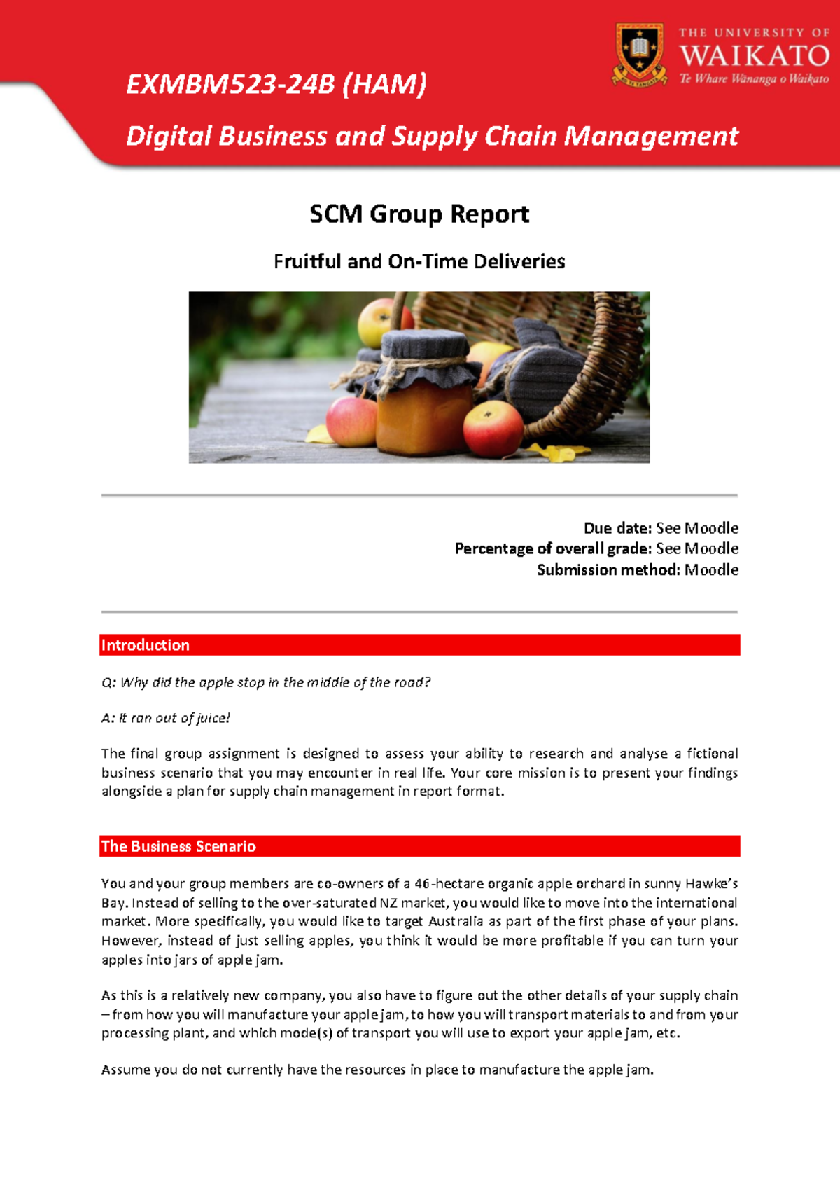 SCM Group Report - Tutorial Work - SCM Group Report Fruitful and On ...