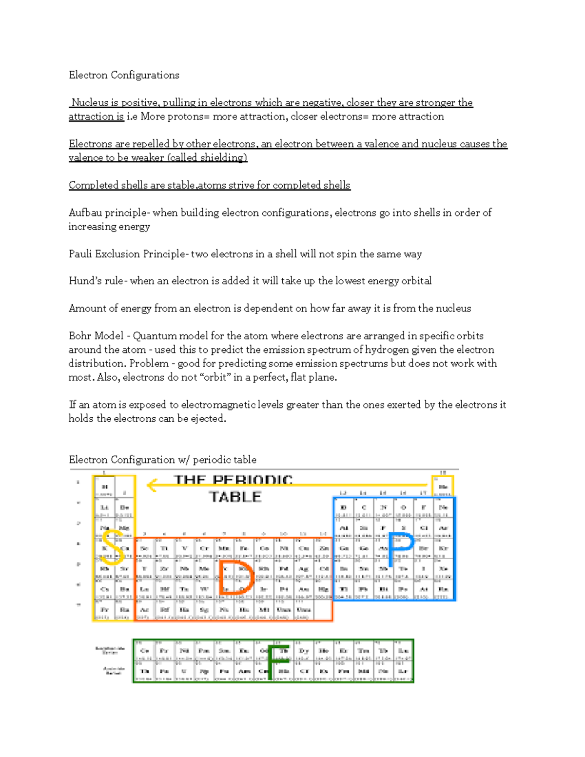 Chapter 6 Chem - Electron Configurations Nucleus is positive, pulling ...