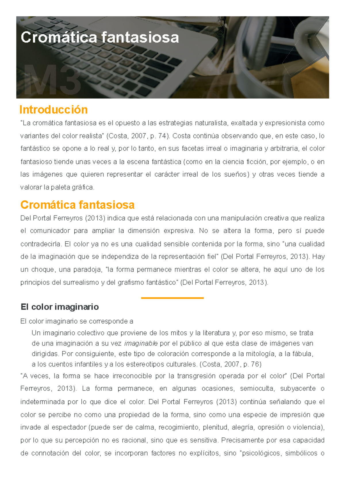 Modulo 3lectura 3 - Lecturas - Cromática fantasiosa Introducción “La ...