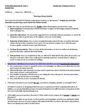 Consumer Behaviour - The paradox of Choice-1 - Section: COMR 465 102 ...