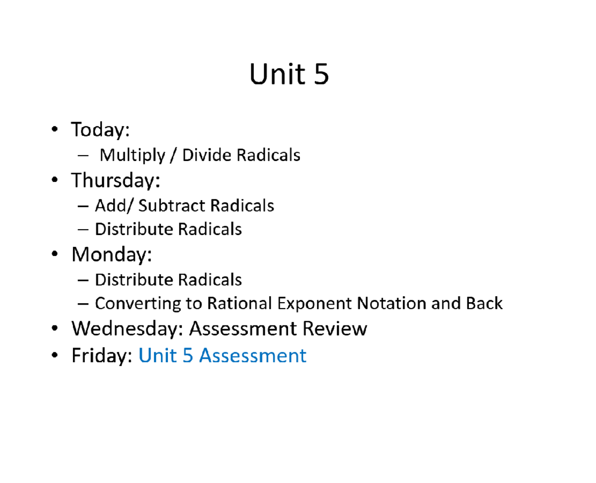 Divide Radicals Part 1 notes - MATH 100 - Studocu