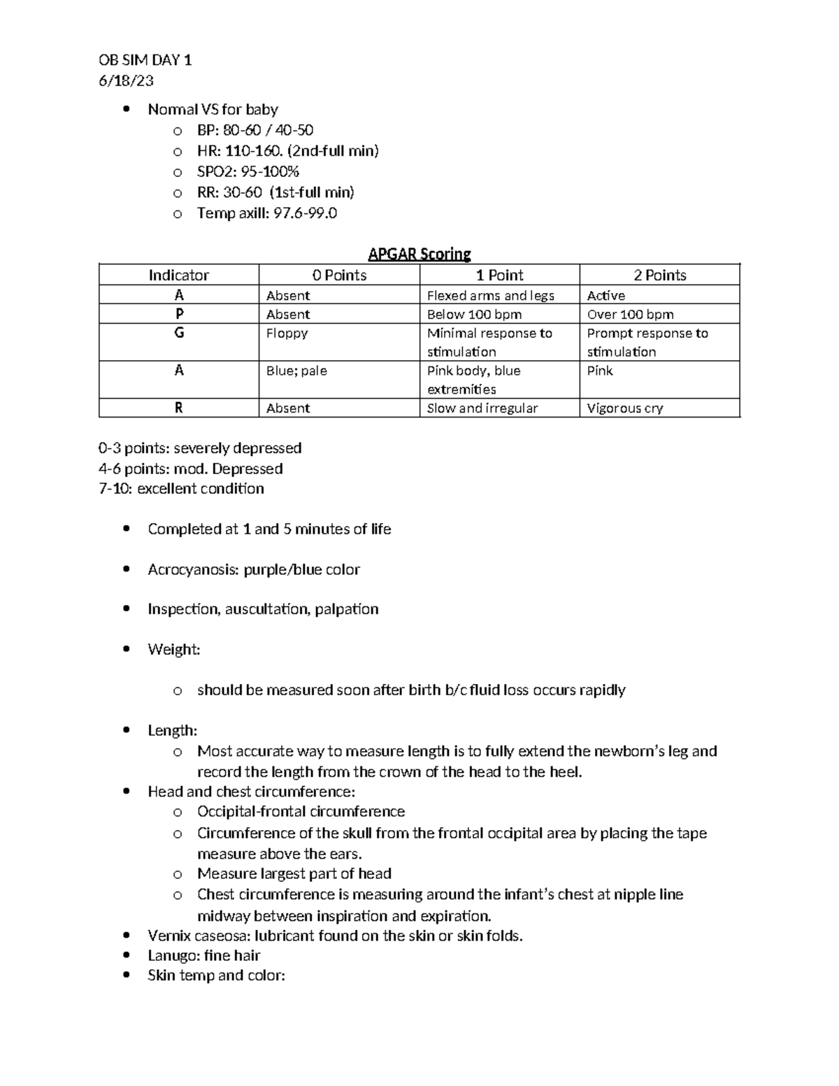 Normal VS for baby - (2nd-full min) o SPO2: 95-100% o RR: 30-60 (1st ...