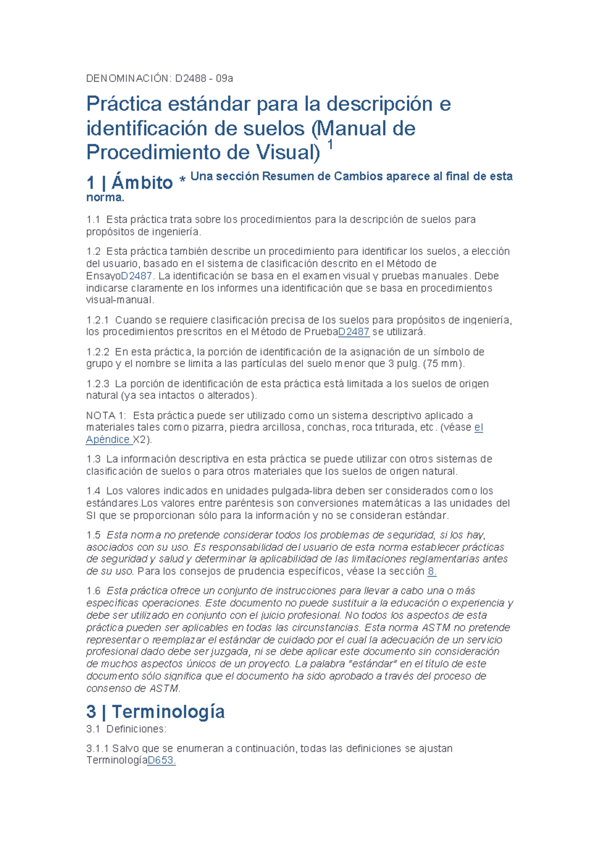 ASTM D 2488-75 -espanol - DENOMINACIÓN: D2488 - 09a Práctica estándar ...