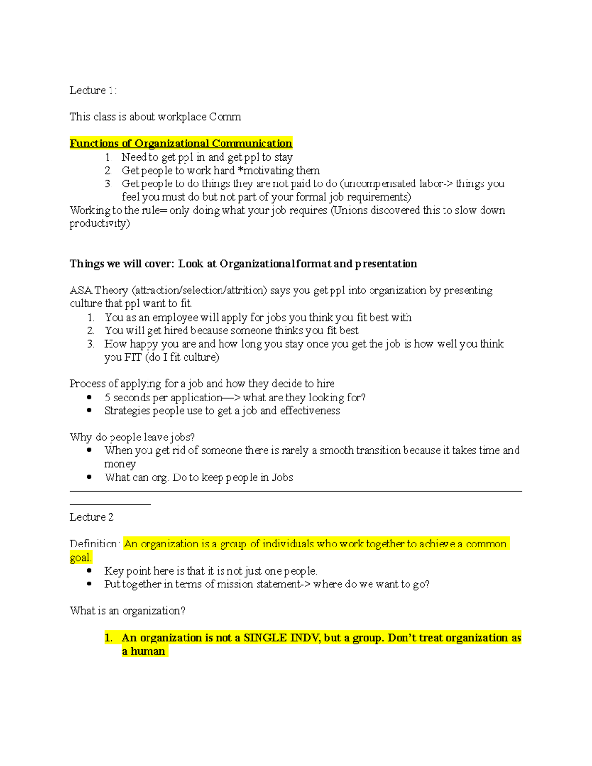 COMM 360 Midterm Study - Lecture notes 1-10 - Lecture 1: This class is ...