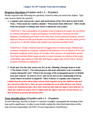 1015 ch 22 23 - Chapter 22 & 21 coursework and answers - Chapters 22-23 ...