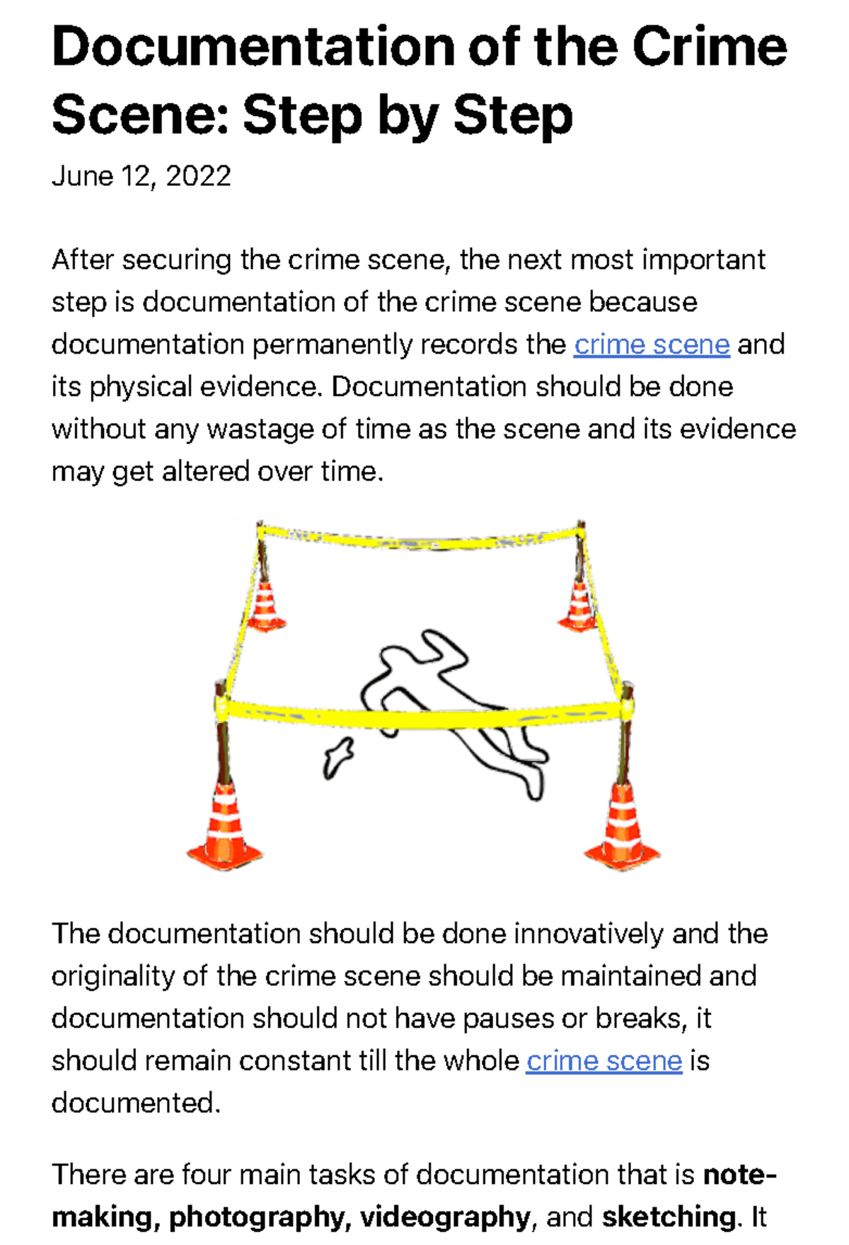 BFS 6 Crime Scene Documentation of the Crime Scene Step by Step ...