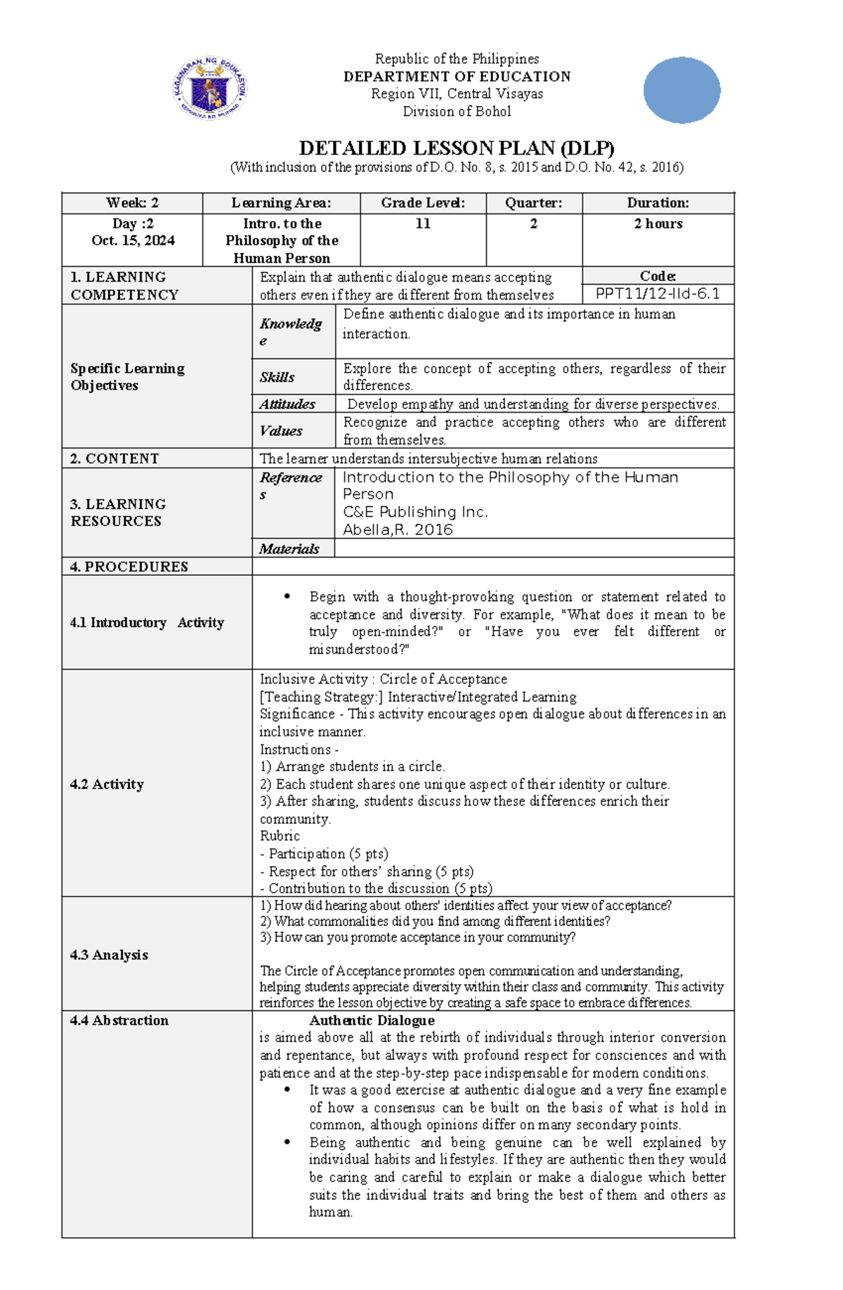 PLP Philo Q2 WK2 DAY3-4 - laugh at loud - Republic of the Philippines ...