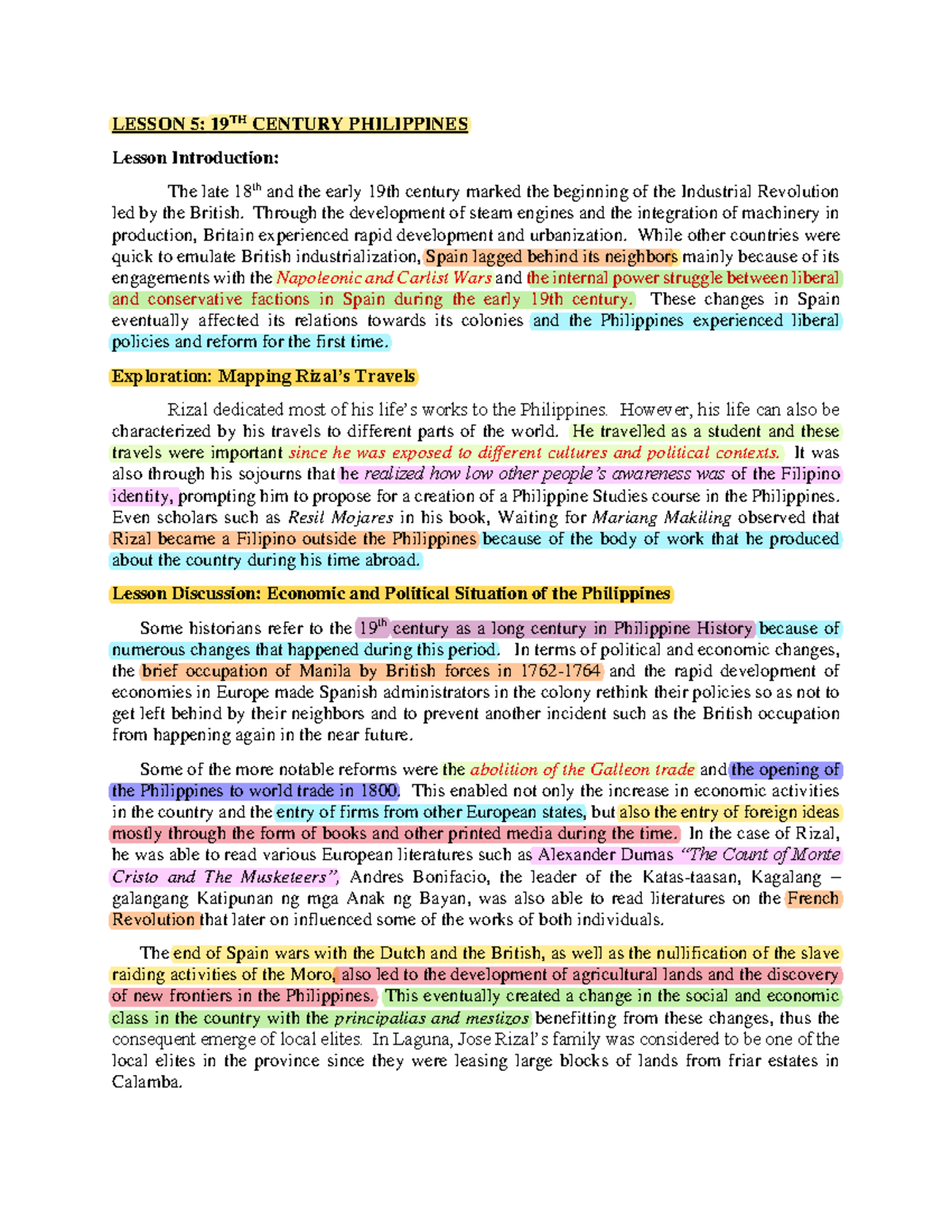 Lesson 5. 19th Century Philippines - LESSON 5: 19TH CENTURY PHILIPPINES ...
