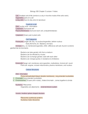 Biology 300 Chapter 2 Lecture 3 - Chapter 2 Lecture 3 Notes Molecules ...