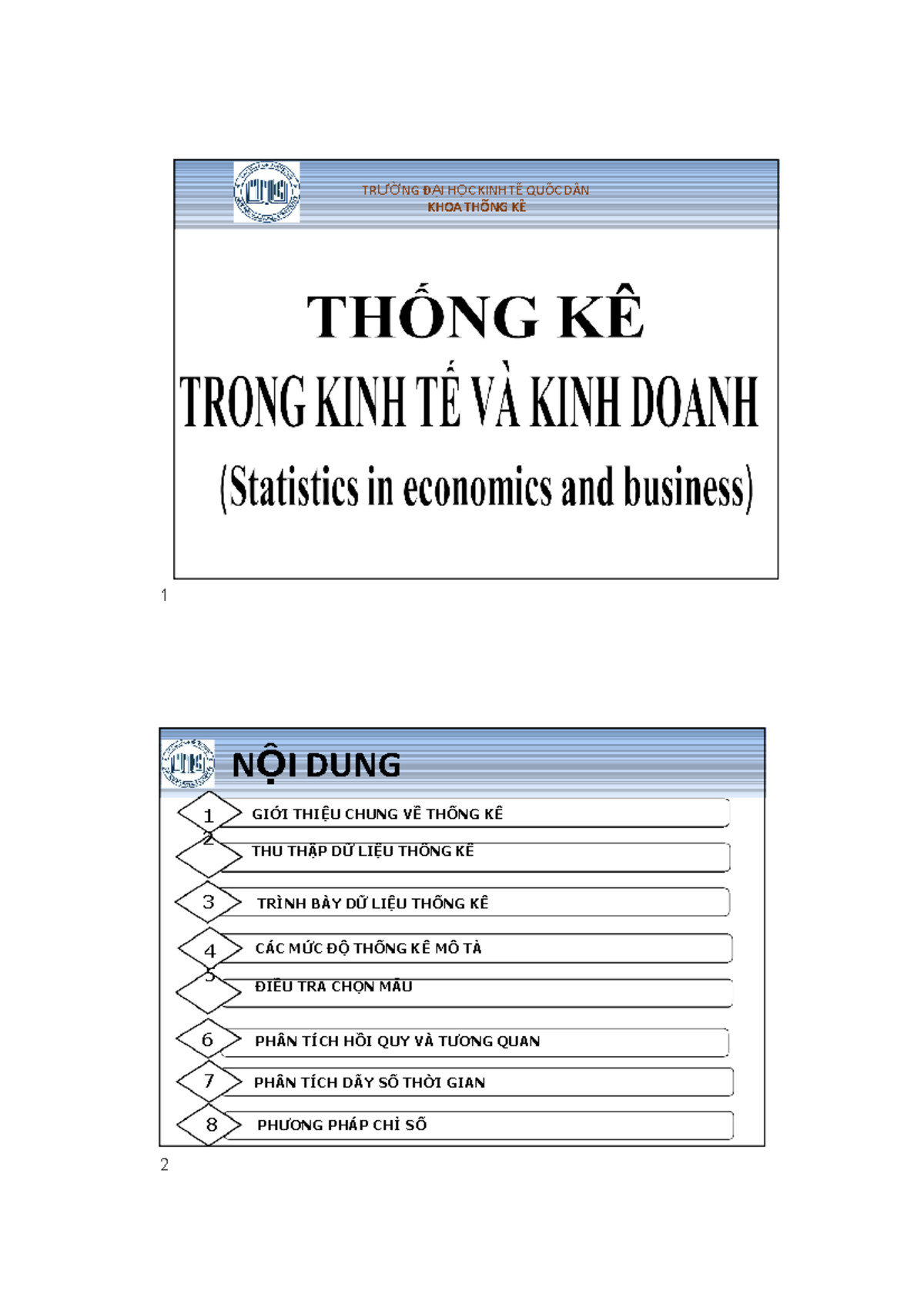 Thong ke trong ktkd - TR ƯỜNG Đ ẠI H ỌC KINH TẾẾ QUỐẾC DÂN KHOA THỐỐNG ...