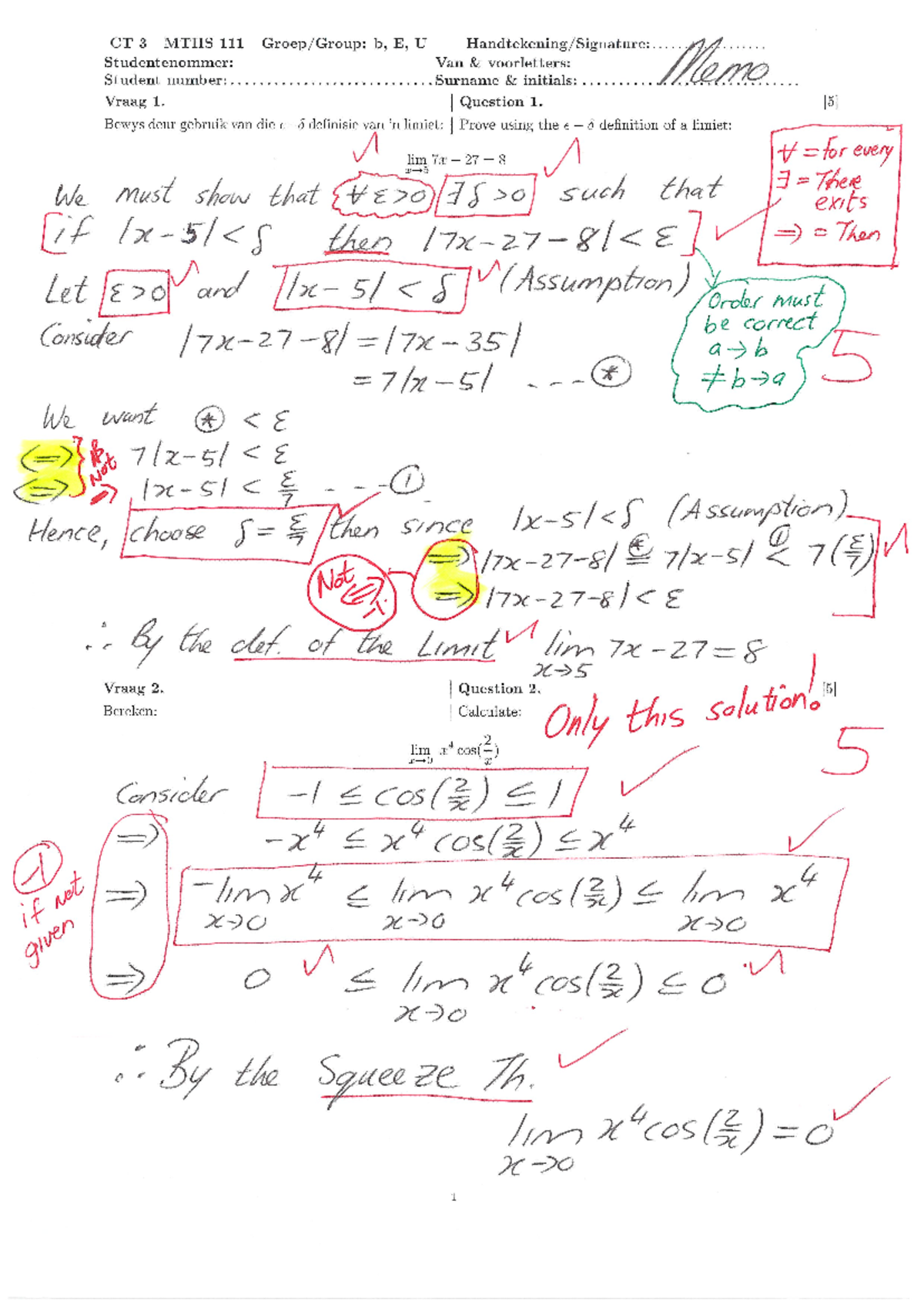MTHS111 Test3Memo2024 - MTHS 111 - Studocu