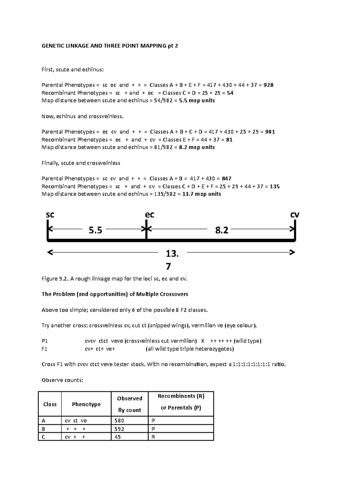 Genetic Linkage AND Three Point Mapping pt 2 - GENETIC LINKAGE AND ...