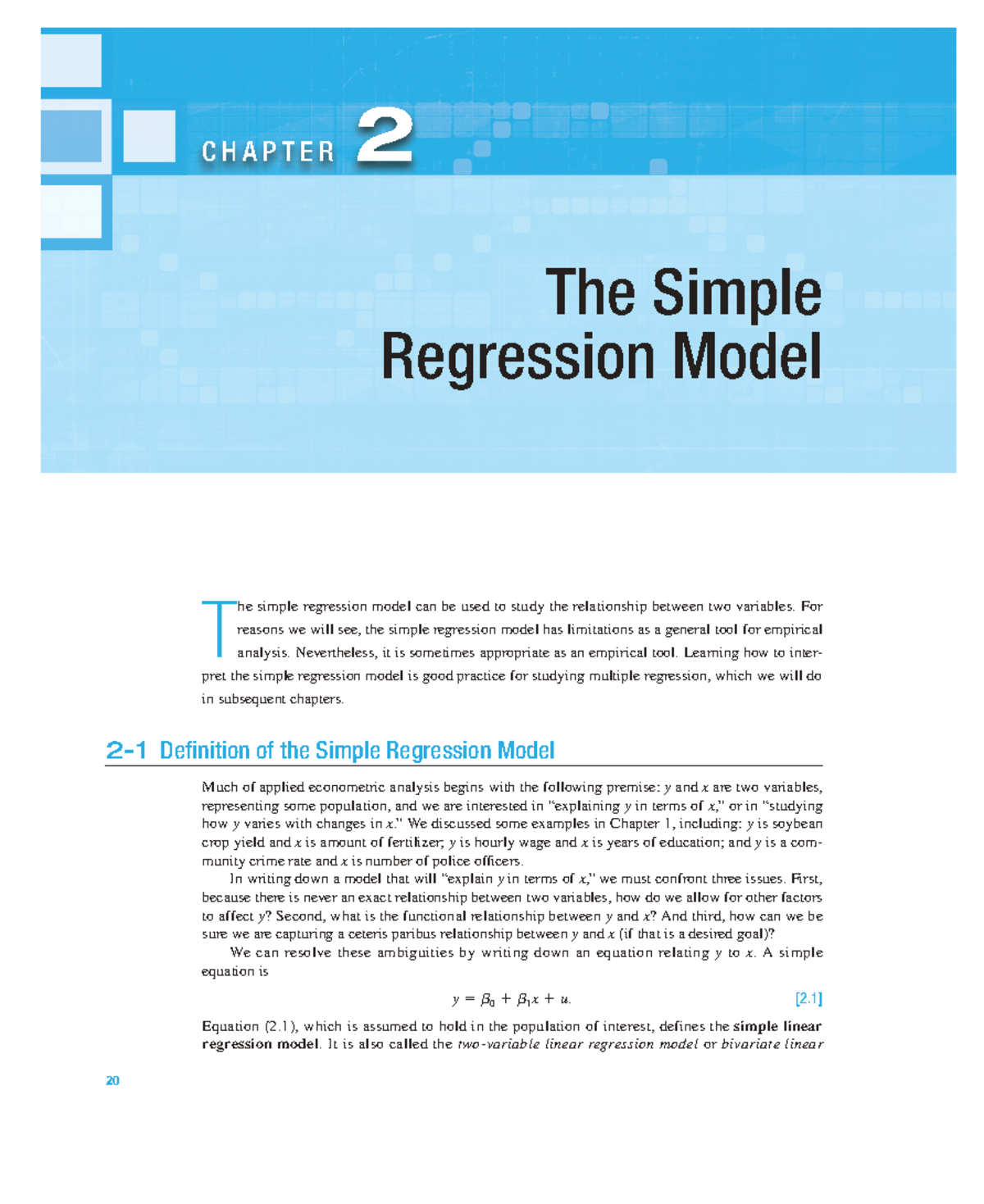 Ch 02 Introductory Econometrics A Modern Approach Mind Tap Course List