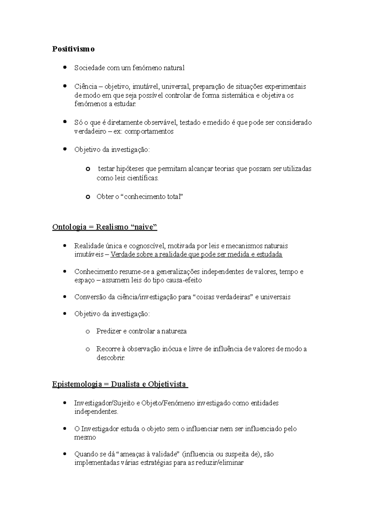 Positivismo resumos - Apontamentos - Positivismo Sociedade com um ...