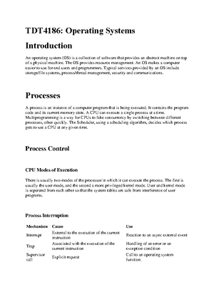 Study-Guide - Sammendrag av OS - Study Guide to Accompany Operating ...