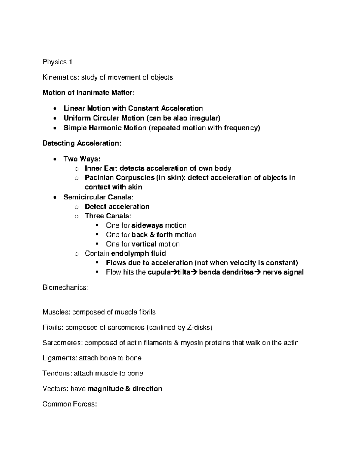 Lecture Notes, Lectures 1-10 - Physics 1 Kinematics: study of movement ...
