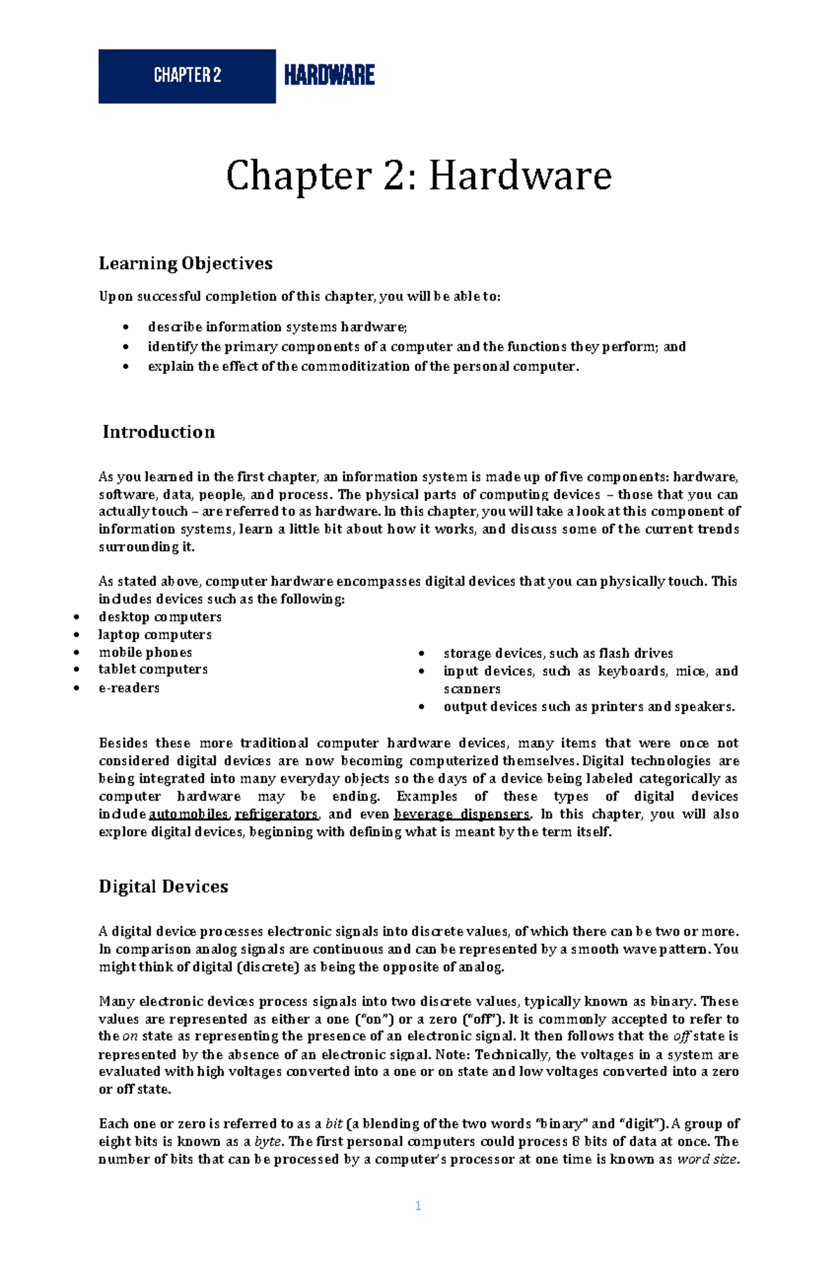 Chapter 2 Hardware - Living in the IT Era - Chapter 2: Hardware ...