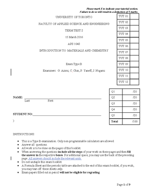 APS110 Test Fall 2016 Solutions - APS104H1 - 2016 Test Solutions ...