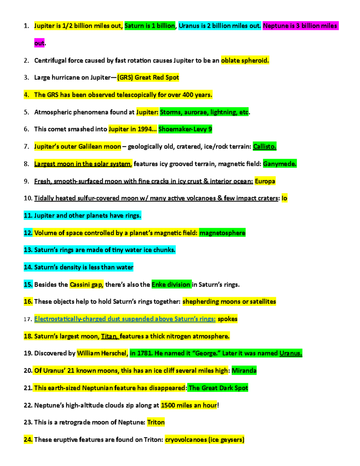 Chapter 10 AST1002 - Jon Bell Astronomy notes - Jupiter is 1/2 billion ...