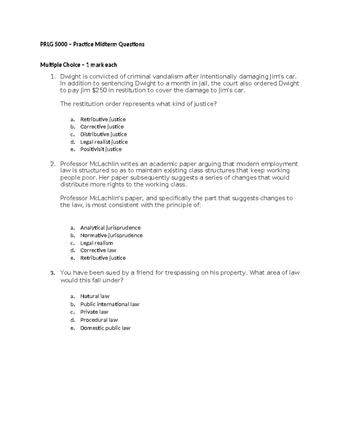Midterm Practice Questions - Tagged - PRLG 5000 – Practice Midterm Questions Multiple Choice – 1 ...