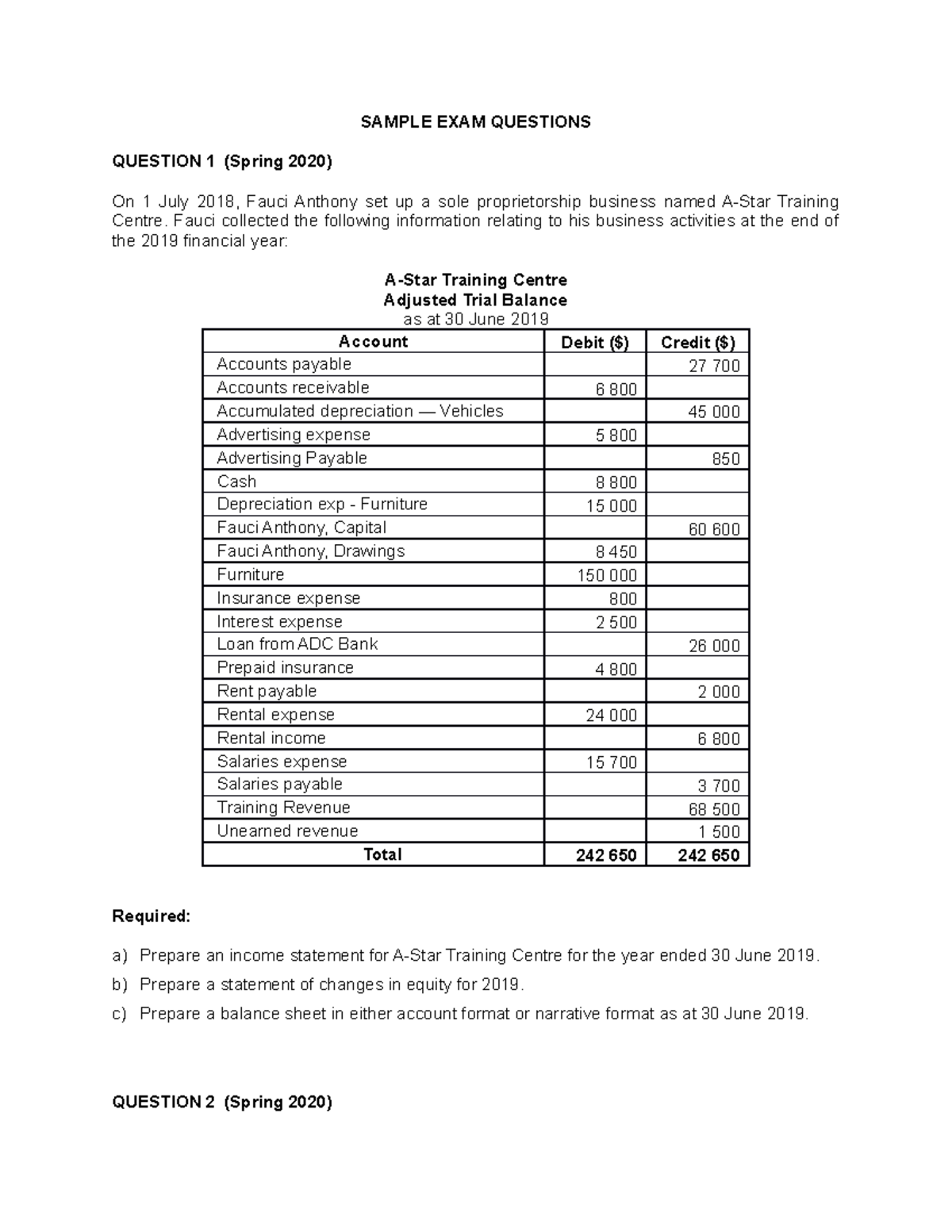Sample EXAM Questions - Notes for finals - SAMPLE EXAM QUESTIONS ...