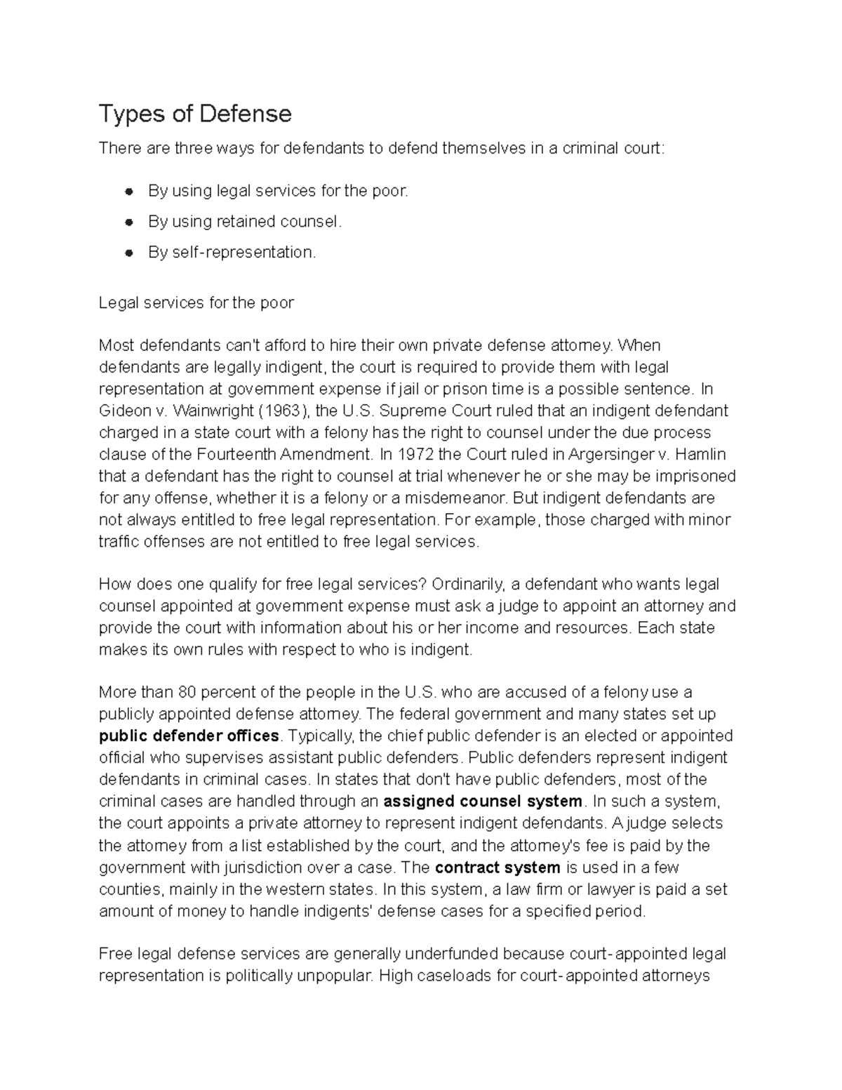 Types of Defense - Types of Defense There are three ways for defendants ...