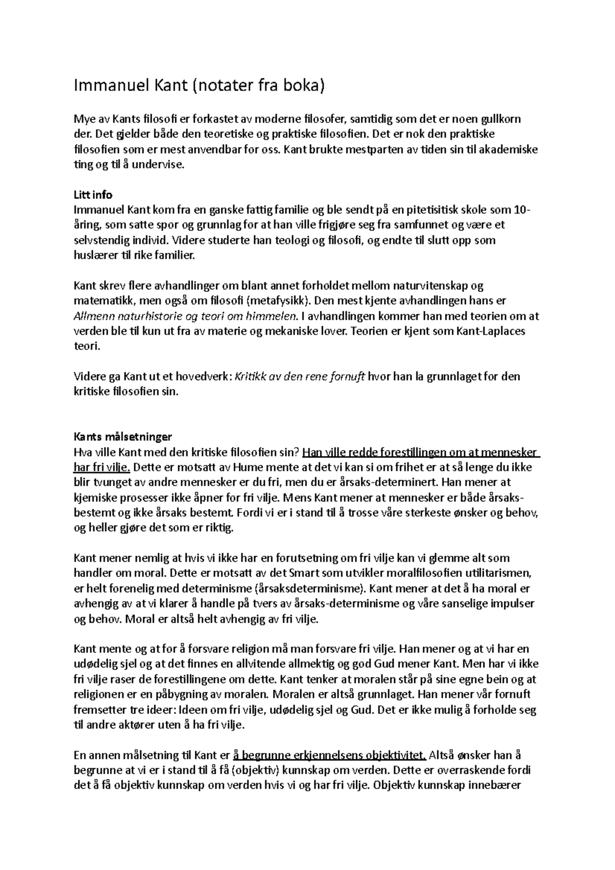 Immanuel Kant - Det gjelder både den teoretiske og praktiske filosofien ...