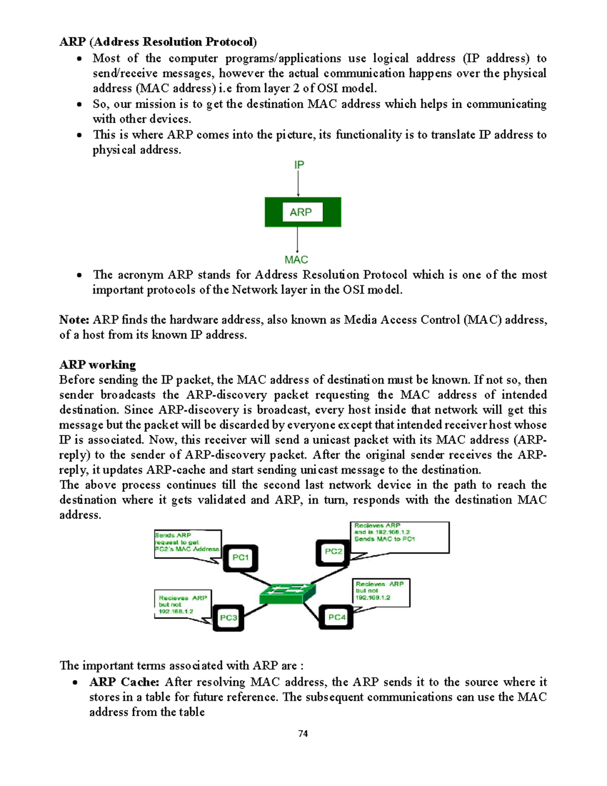 CN-8 - Network protocols - ARP (Address Resolution Protocol) Most of the computer use logical ...