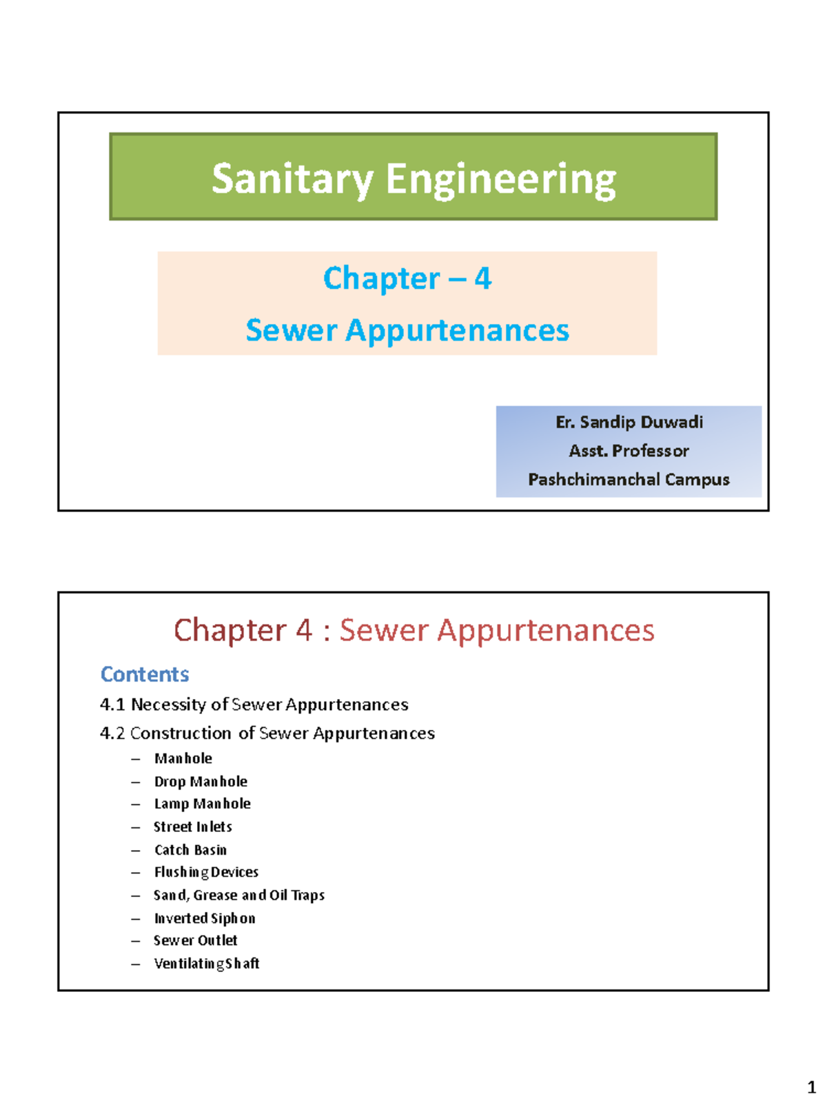 Ch 4 Sewer Appruentences - Sanitary Engineering Chapter – 4 Sewer ...