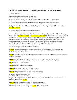 BSHM-161- Reviewer - Summary Macro Prespective Of Tourism And ...