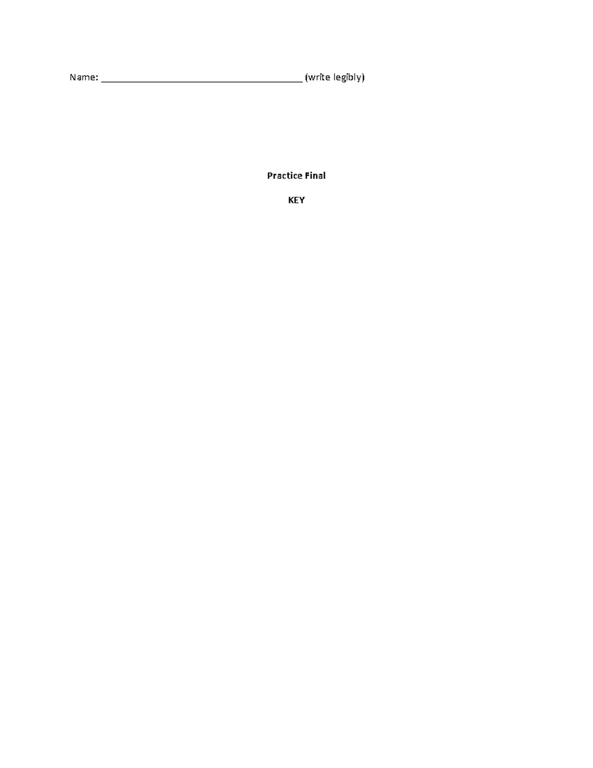 BICH 410 Final Exam - Name ...