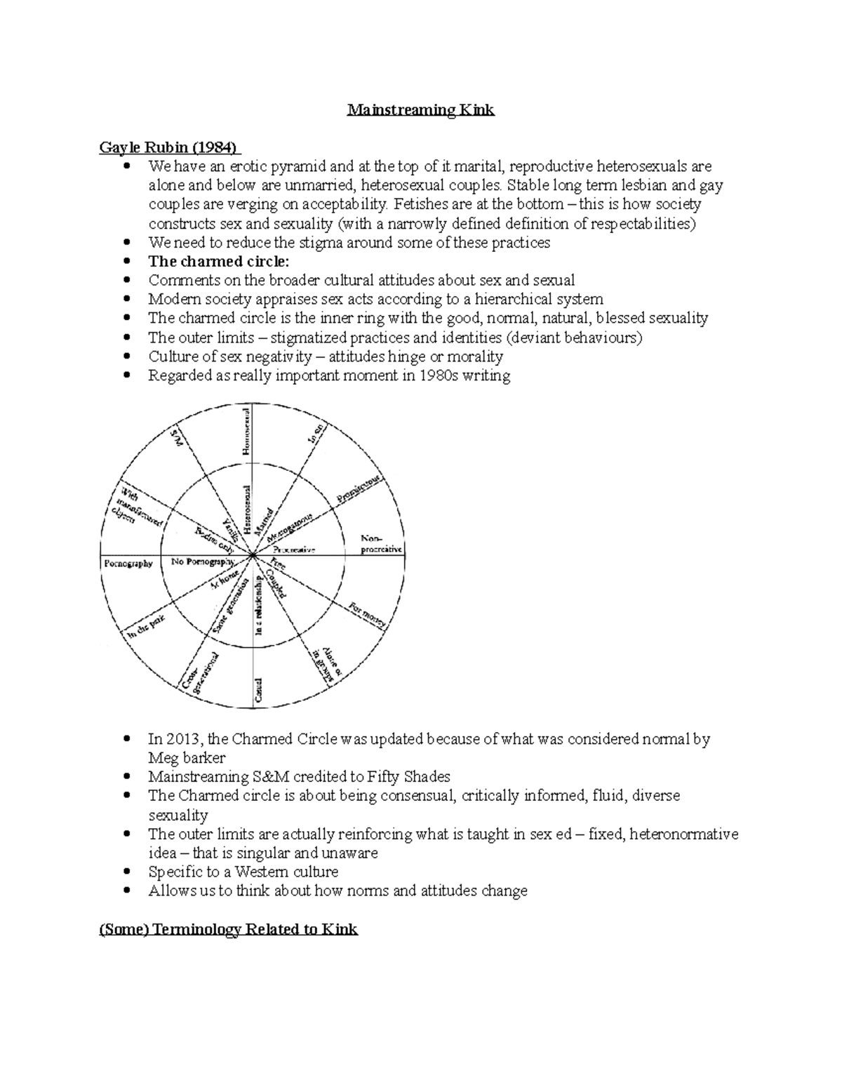 Mainstreaming Kink - gsws - Mainstreaming Kink Gayle Rubin (1984) We ...