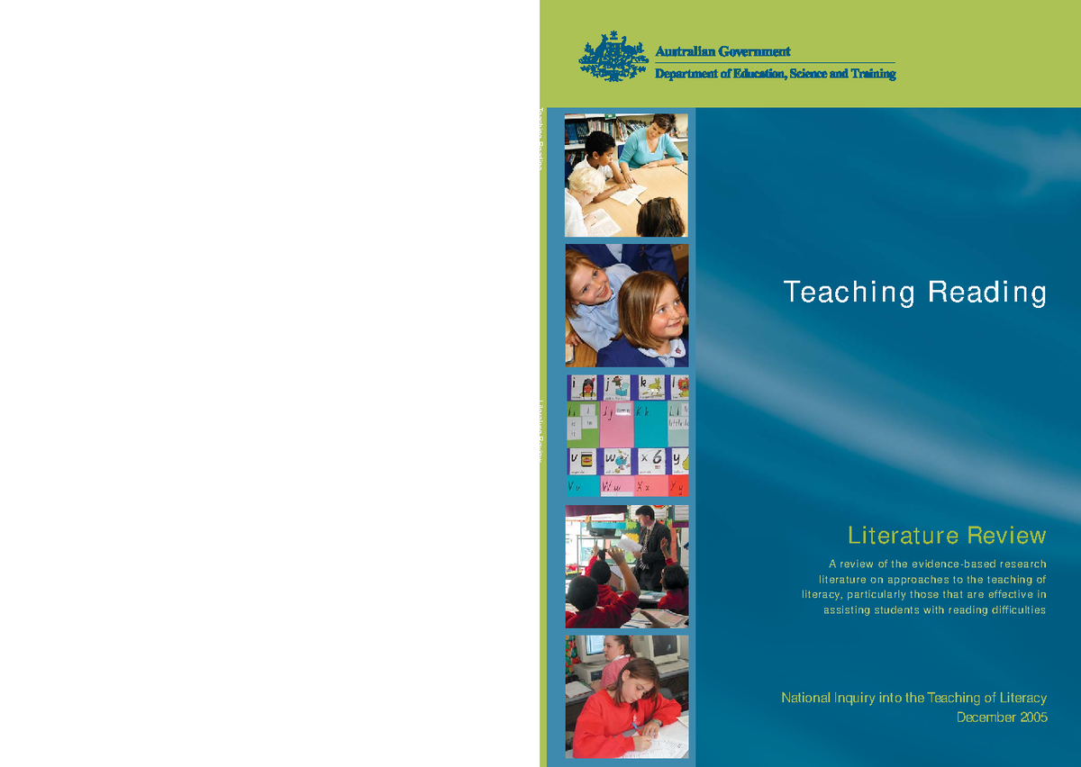Teaching reading literature review a review of the evidence-bas ...