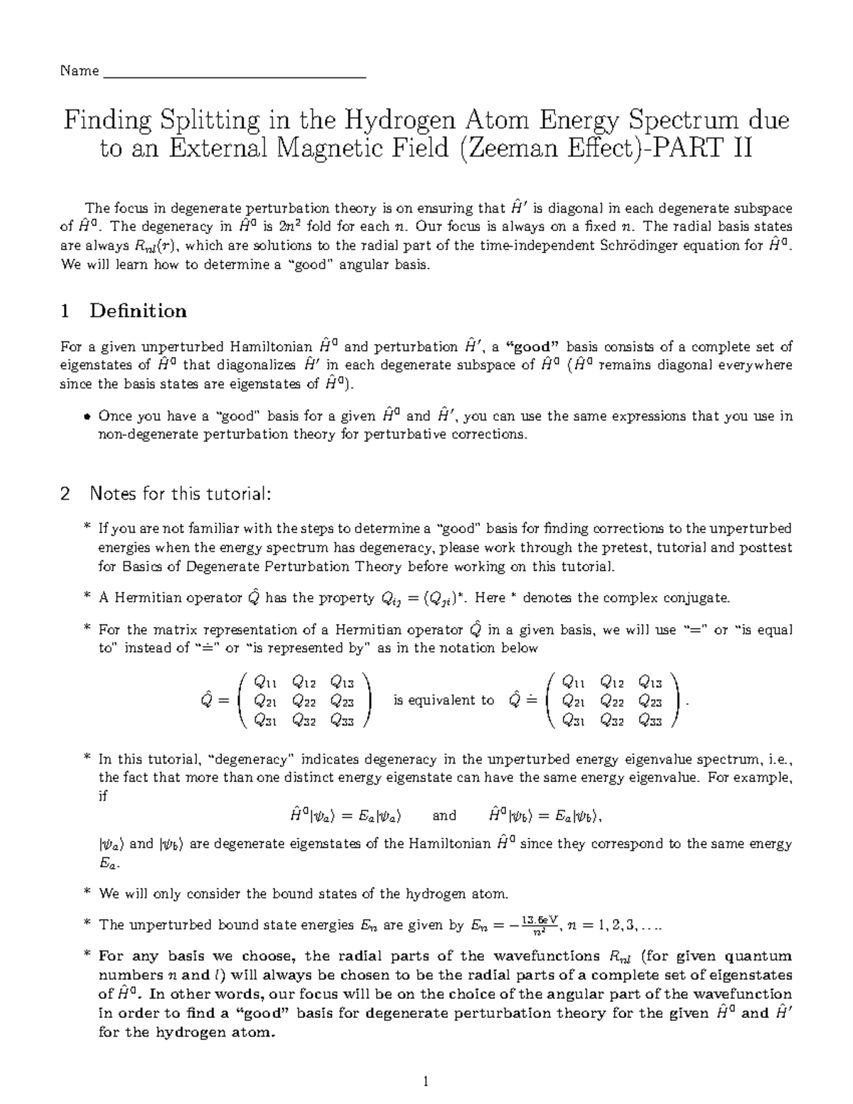 3 Hydrogen Atom DPT Tutorial - Name Finding Splitting in the Hydrogen ...
