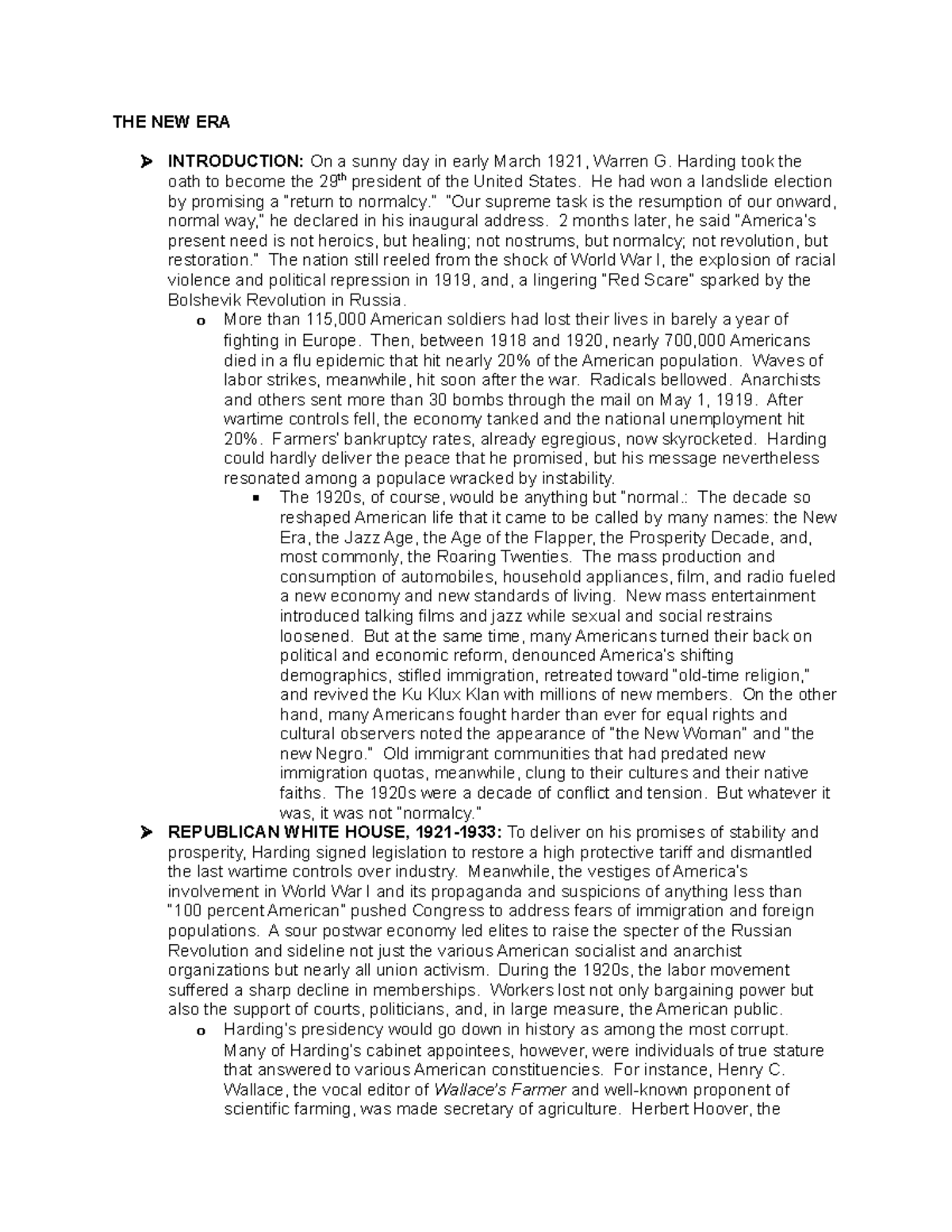 22. THE NEW ERA - Chapter 22 Textbook Notes for HIST 1302.920 with Chad ...