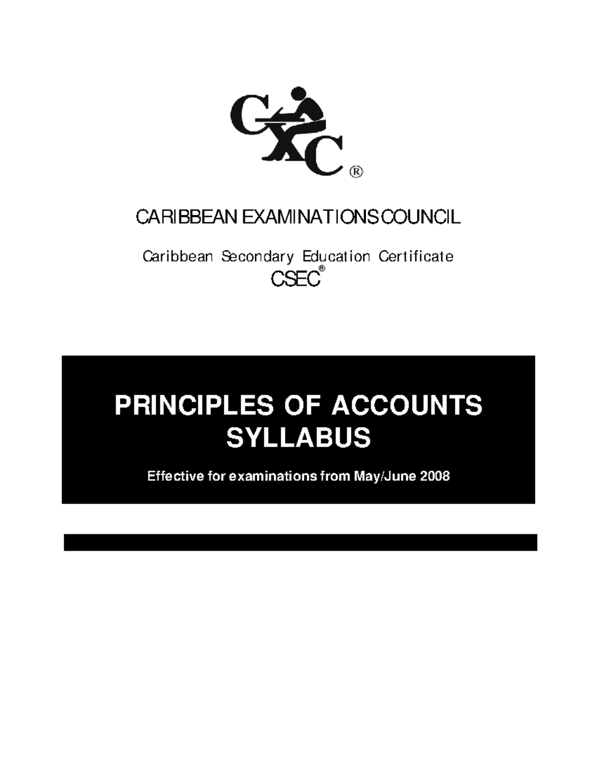 CSEC Principles of Accounts - CARIBBEAN EXAMINATIONS COUNCIL Caribbean ...