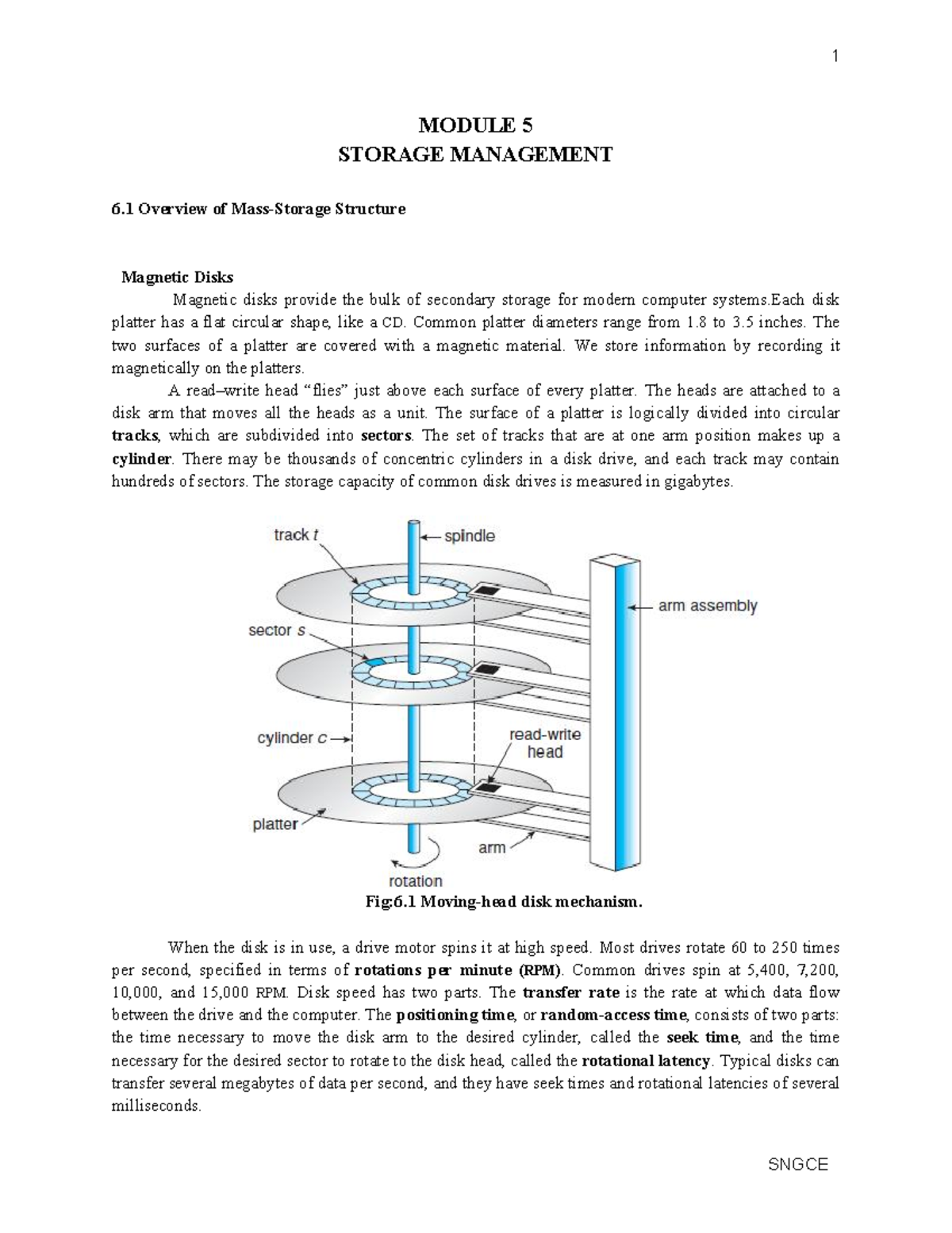 5-0s - good notes - MODULE 5 STORAGE MANAGEMENT 6 Overview of Mass ...