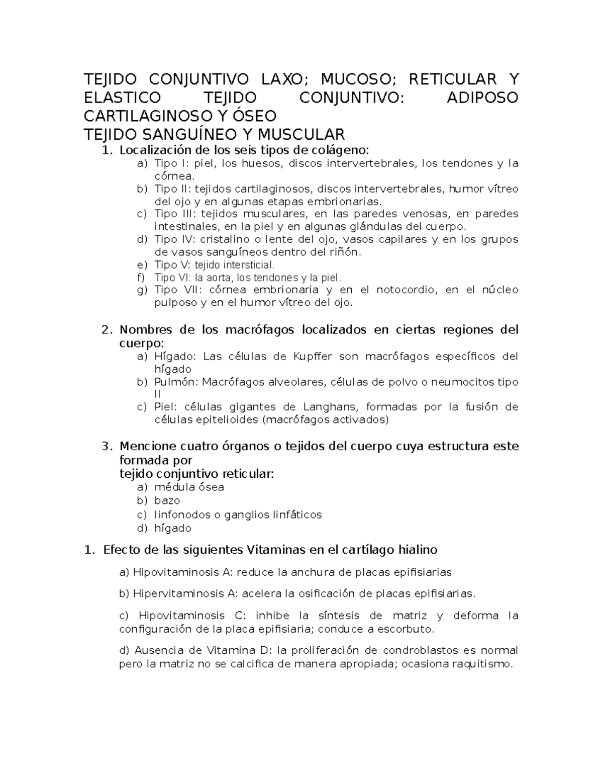 Apuntes histología animal 03 - TEJIDO CONJUNTIVO LAXO; MUCOSO ...