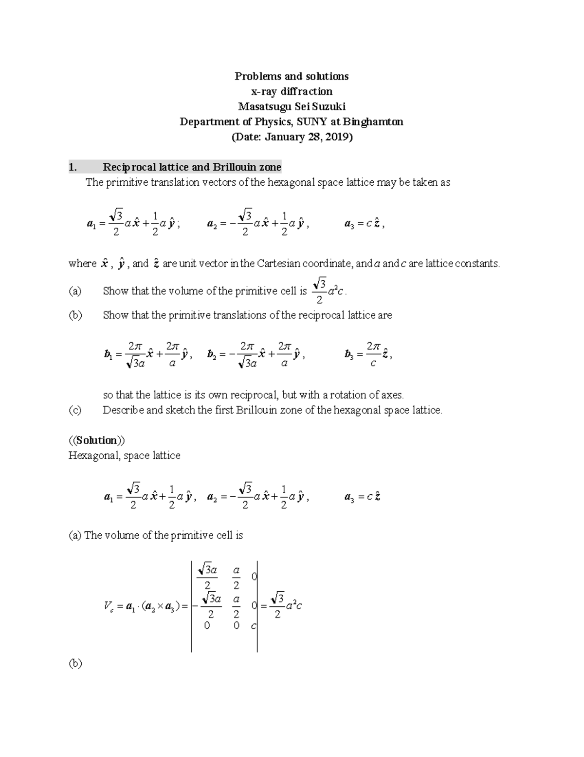5-3 x-ray diffraction prob+sol - Problems and solutions x-ray ...