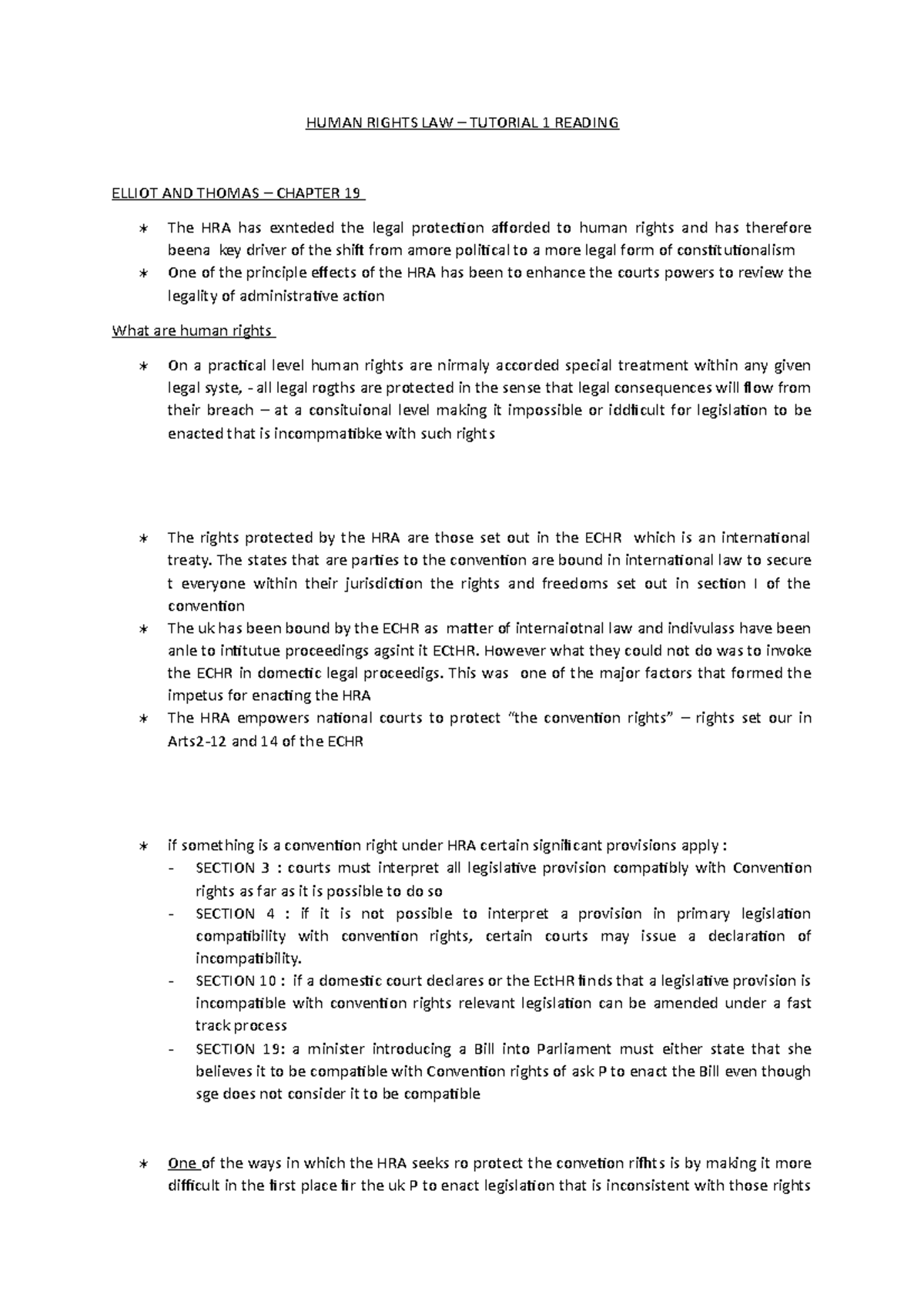 Human Rights Tutorial 1 Reading - HUMAN RIGHTS LAW – TUTORIAL 1 READING ...