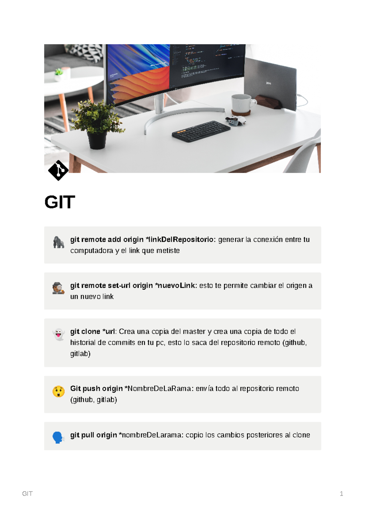 GIT - Realice las notas del curso de Git y Github con conceptos básicos ...