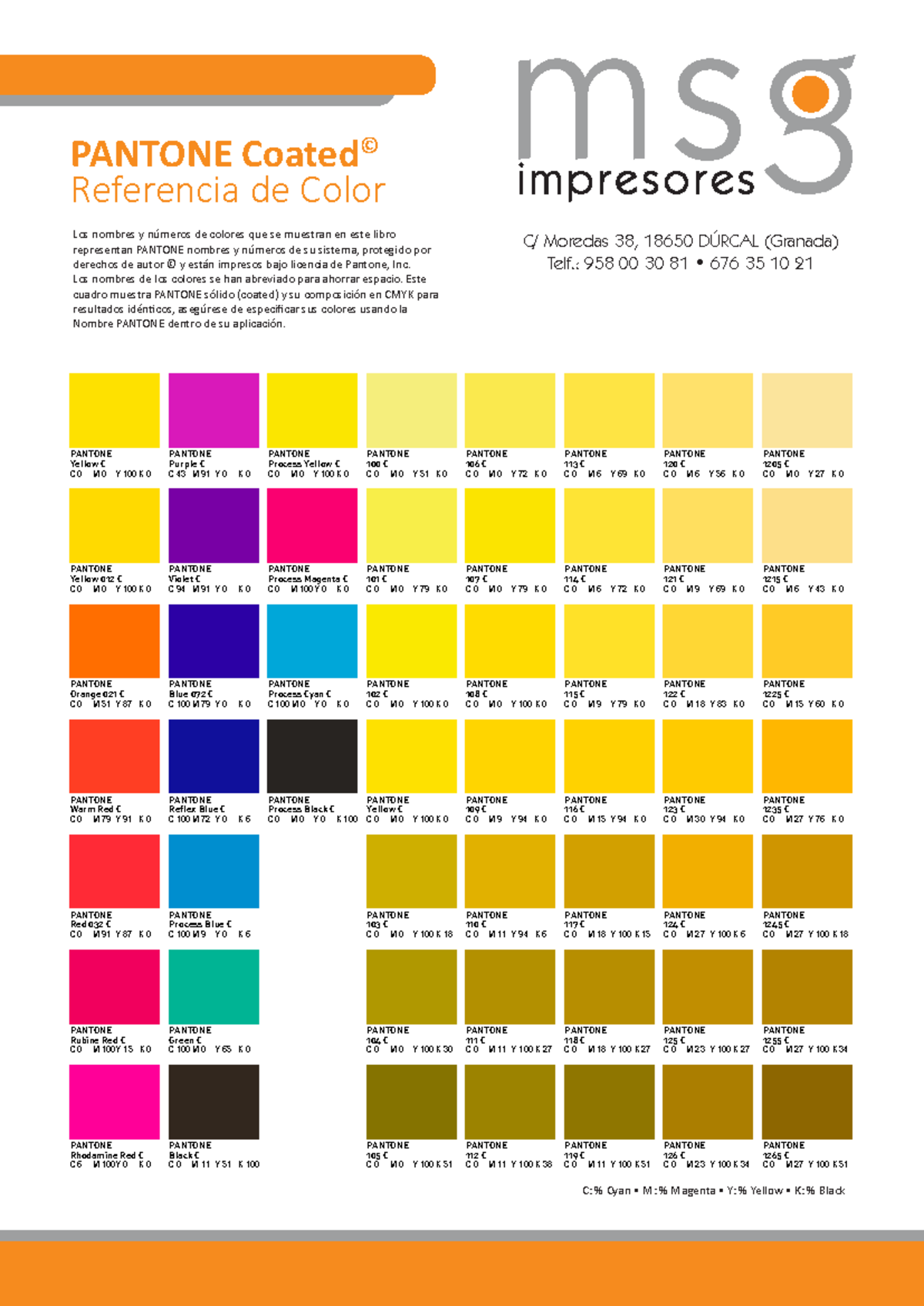 Pantonera - Colores - PANTONE Coated © Referencia de Color Los nombres ...